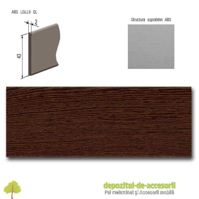 Cant ABS Wenge 43mm x 2mm pentru Egger H1555 ST15